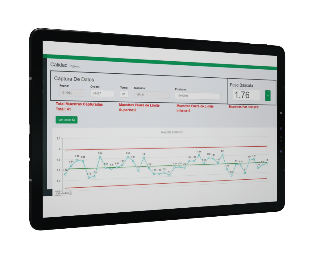 Control de peso máximo y mínimo por unidad fabricada – Proalnet